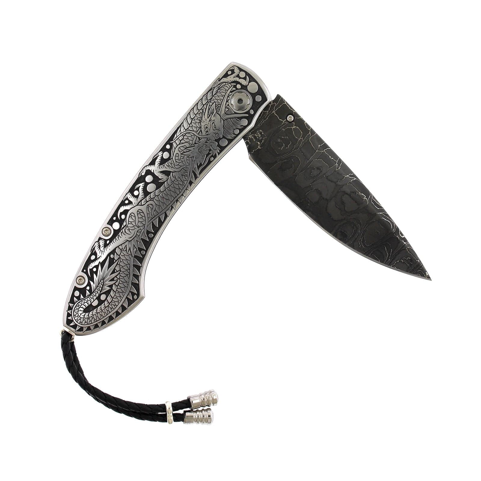 Sterling Silver Damascus Steel Sapphire Knife – Long's Jewelers